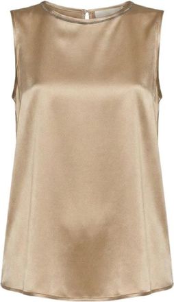 PESERICO Femme, Tops, Brun, Taille: 44 FR Top &agrave; col rond