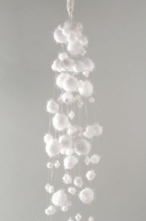 Eminza Girlande Paris Schneeb&auml;lle wei&szlig;