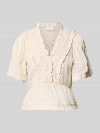 Neo Noir Bluse mit R&uuml;schen Modell Evienne