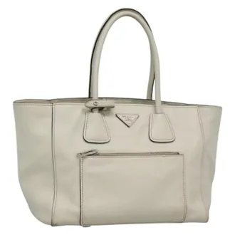 Prada Pre-owned Cuir sacs-prada - Femme - Pre-owned - Beige - Taille: ONE Size