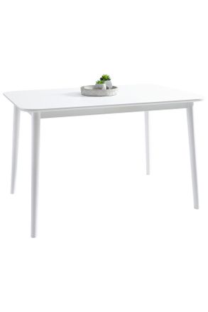 Livetastic Esstisch, Wei&szlig;, Holz, Holzwerkstoff, Kautschukholz, massiv, rechteckig, rund, 76x75x120 cm, Esszimmer, Tische, Esstische