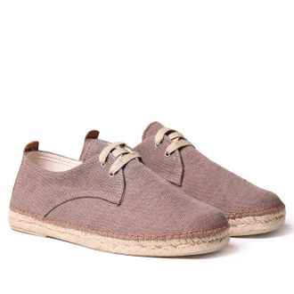 Toni Pons Herren-Espadrille zum Schnüren aus Baumwollstoff - Dixon - Braun, 46 EU