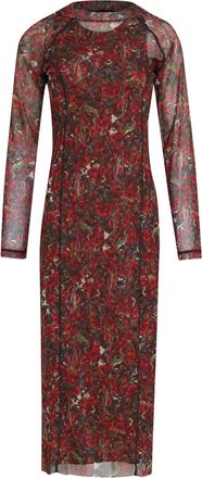 Osklen robe imprimée à manches longues - Rouge