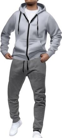 Generic Surv&ecirc;tement De Sport Pour Homme, Sweat &Agrave; Capuche Zipp&eacute; Manches Longues Et Pantalon Ensemble De 2 Pi&egrave;ces, Ample Et Confortable, V&ecirc;tements Chaud Fitness