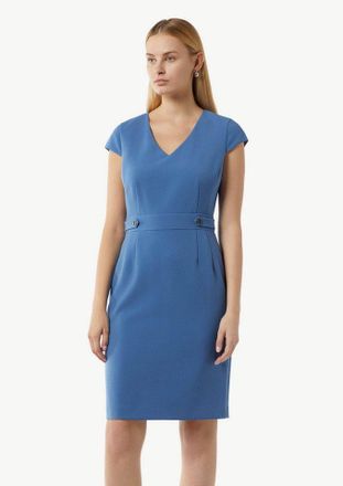 Comma Minikleid Kleid Tailliertes Etuikleid aus Twill