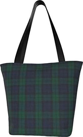 AOOEDM &Eacute;cossais Tartan Plaid Sac d&eacute;picerie r&eacute;utilisable Sac &agrave; provisions Sac &agrave; bandouli&egrave;re d&eacute;contract&eacute; Sac &agrave; main pour hommes Femmes Sac de march&eacute; ECO Sac de