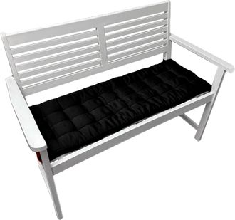 Brandsseller Bankauflage 140x40x4 cm - Sitzkissen für Gartenbank & Essbank - wasserabweisend, pflegeleicht & weich gepolstert für drinnen & draußen - Schwarz