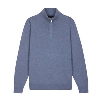 Eden Park Homme, Pulls, Bleu, Taille: 3XL Pull Homme à Fermeture Éclair en Laine et Coton