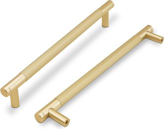 Generic Schrankkn&ouml;pfe und -Griffe, 10er-Pack, 192 mm, geb&uuml;rstetes Messing, goldfarben, ger&auml;ndelte K&uuml;chenschrankgriffe