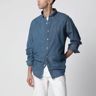 Polo Ralph Lauren Blaue Custom-Fit Jeanshemd