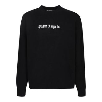 Palm Angels Homme, Pulls, Noir, Taille: M Pull en m&eacute;lange de laine m&eacute;rinos