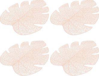 BESPORTBLE TOPPERFUN 4 St&uuml;ck Tischset mit Blattmotiv Hitzebest&auml;ndige Isoliermatten aus Rosegold Antiverbr&uuml;hende Tischunterlagen f&uuml;r Esstisch Dekoration Schutz Zu