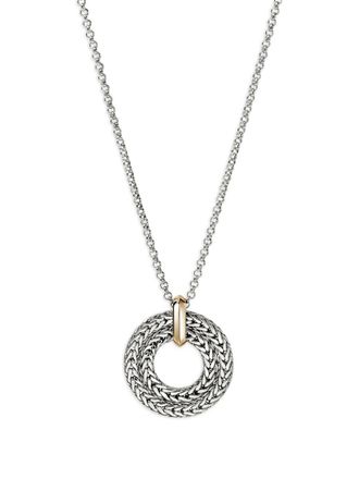 John Hardy 14kt Icon Link Gelbgoldhalskette mit Sterlingsilber-Anh&auml;nger