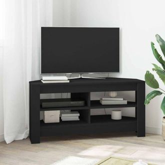 vidaXL vidaXL MeubleTVdAngle Noir 102 x 40,5 x 45 cm Bois ding&eacute;nierie