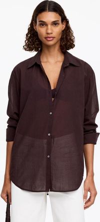 Arket Lockeres Cr&ecirc;pe-Hemd -Braun