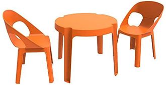 Resol Kinder Rita Set 2 Stühle und 1 Tisch, Kunststoff, Polypropylen, Orange, 60 x 51 x 78 cm, 3 Stück