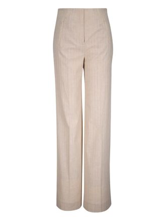 Veronica Beard Weite Hose mit Nadelstreifen - Nude