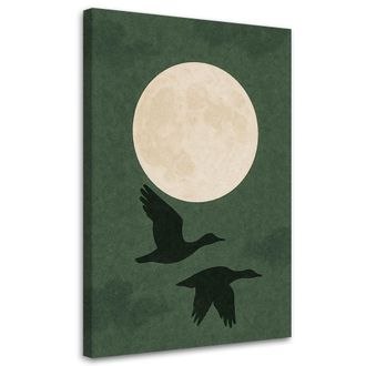 Feeby Bilder - Foto Geschenk - Japandi Vögel im Flug - 70x100 1tlg - Leinwandbilder Wohnzimmer - Wandbild - Bild Schlafzimmer - Aesthetic Zimmer Deko - Mode