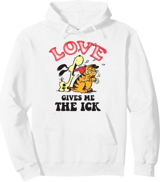 Garfield Love Gives Me The Ick Anti Valentines Day Cartoon Pullover Hoodie
