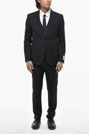 Corneliani CC COLLECTION 3-Teiliger Anzug Aus Jacquard-Seidenmischung Corneliani