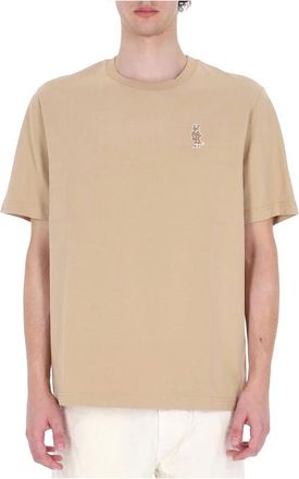 Maison Kitsun&eacute; Homme, Tops, Beige, Taille: XL T-shirt Dressed Fox en coton