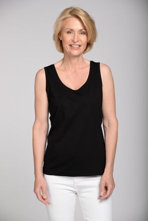 Clarina Tanktop CLARINA Hannah, Damen, Gr. 36, schwarz, Obermaterial: 100% Baumwolle;, unifarben, Rundhals, Tops Tanktop, Pima Cotton Interlock, Topseller
