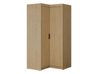 Mirjan24 Eckkleiderschrank Elena 2D mit 5 Einlegeb&ouml;den, Dreht&uuml;renschrank mit Kleiderstange, Kleiderschrank f&uuml;r Schlafzimmer oder Flur (Ge&ouml;lte Eiche, Ohne Schra