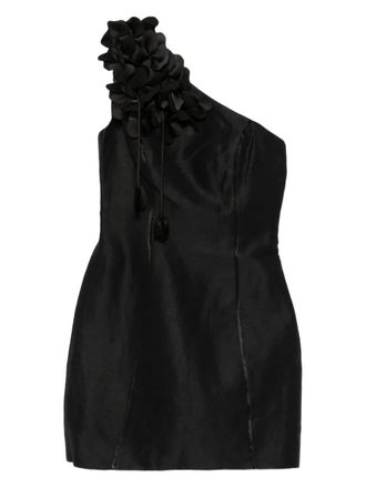 Aje robe courte Camille à une épaule - Noir