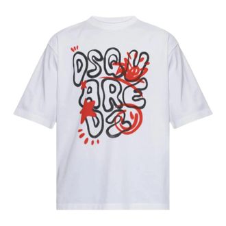 Dsquared2 Logo-Print T-Shirt mit kurzen &Auml;rmeln - - Tops - Herren - Wei&szlig; - XL