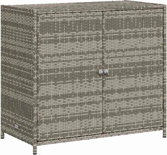 vidaXL Gartenschrank Grau 83x45x76 cm Poly Rattan vidaXL881795