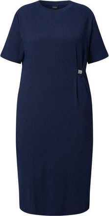 Ulla Popken Midikleid Midikleid Struktur Rundhals Oversized Halbarm