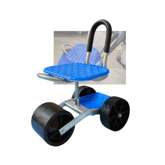 Generic H&ouml;henverstellbarer Rollhocker Mit Werkzeugablage, Gartenhocker Rollen Und Um 360 Grad Drehbarem Sitz, for Die Gartenarbeit Im Freien(3-Wheeled)