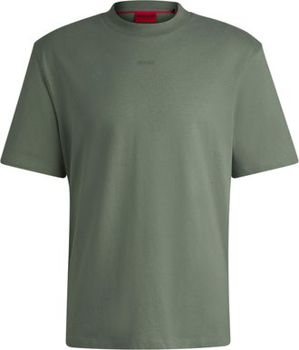 HUGO BOSS Herren Dapolino Relaxed-Fit T-Shirt aus Baumwolle mit Logo-Print Hellgrün XXL