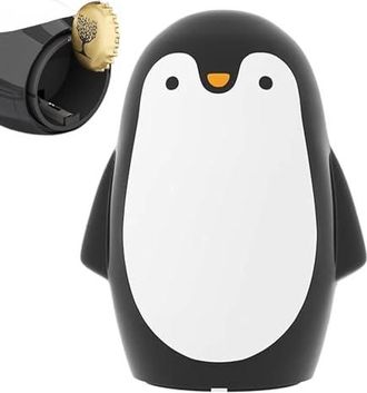 Generic D&eacute;capsuleur de bi&egrave;re &agrave; bouton-poussoir - Ouvre-bouteille magn&eacute;tique sans dommage | Motif pingouin multifonction pour barman