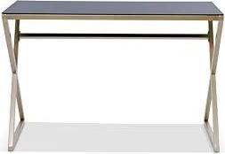 Jahnke Glasschreibtisch Xtra Desk Schwarzglas/Goldfarben