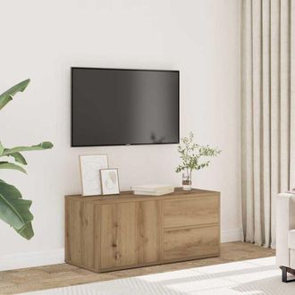 vidaXL Vidaxl - Meuble tv ch&ecirc;ne artisanal 80x34x35,5 cm bois ding&eacute;nierie
