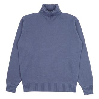 FILIPPO DE LAURENTIIS Homme, Pulls, Bleu, Taille: XL Col roul&eacute; en laine m&eacute;rinos