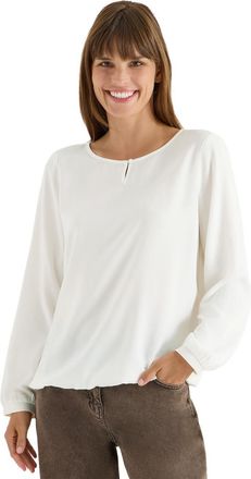 Cecil Damen 3411876 Bluse in Unifarbe, Vanilla White, XL