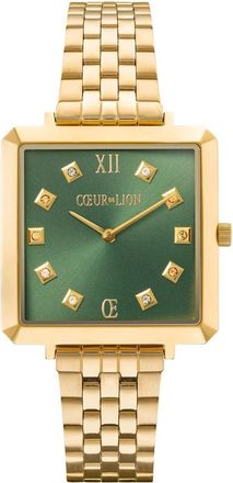 Coeur de Lion Uhr - Uhr Iconic Square Glamorous Green Edelstahl - Gr. unisize - in Gold - f&uuml;r Damen