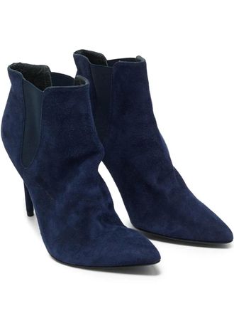 Stuart Weitzman bottines en daim &agrave; bout pointu - Bleu