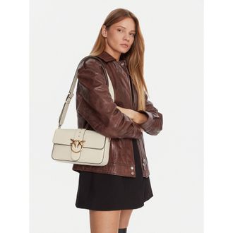 Pinko Handtasche PINKO Love One Classic Slouchy Fl PLTT 104524 A2OX Wei&szlig;