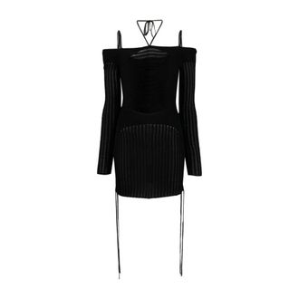 ADĀMO Andrea Adamo Rippstrick-Minikleid - - Dresses - Damen - Schwarzk - L