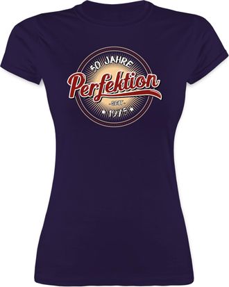Shirtracer Shirt Damen - 50. Geburtstag - F&uuml;nfzig Jahre Perfektion seit 1975 wei&szlig; - XXL - Lila - Geschenke f&uuml;r Frauen ab 50 Motto t-Shirt 50.Geburtstag 50er 1973