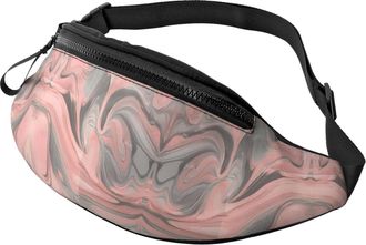 Generic Atmungsaktiv H&uuml;fttaschen Rosa Druck G&uuml;rteltasche H&uuml;fttaschen Bauchtasche F&uuml;r Herren Fahrrad Sport 14X35Cm