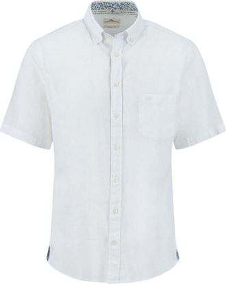 Fynch-Hatton Kurzarm Hemd aus Leinen-Baumwoll-Mix mit Brusttasche White / 3XL