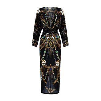 Camilla Femme, Robes, Multicolore, Taille: 36 FR Long Split Front Twist Dress