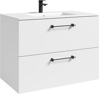 Badplaats Badezimmermöbel Muro 80 cm - Weiß - mit Waschbecken