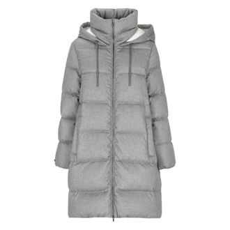 PESERICO Gesteppte lange Daunenjacke - - Coats - Damen - Grau - M