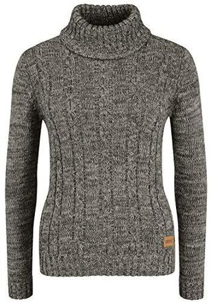 Oxmo OXPhilipa Femme Pull &agrave; col roul&eacute; 100% Coton Regular Fit, Taille:XL, Couleur:Dark Grey (792890)
