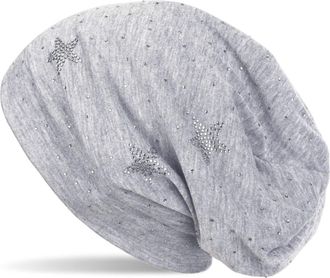 styleBREAKER M&uuml;tze Beanie mit Strass Sterne